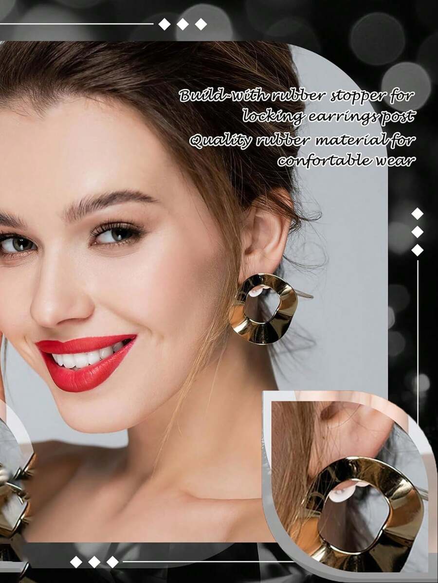 2/6/10 Pairs Silicone Earring Lifters - Invisible Earring Back Supports ...