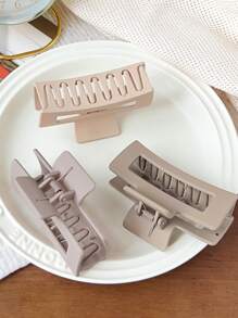 6pcs Glossy Morandi Color Simple & Sweet Square Hair Clips, Home ...