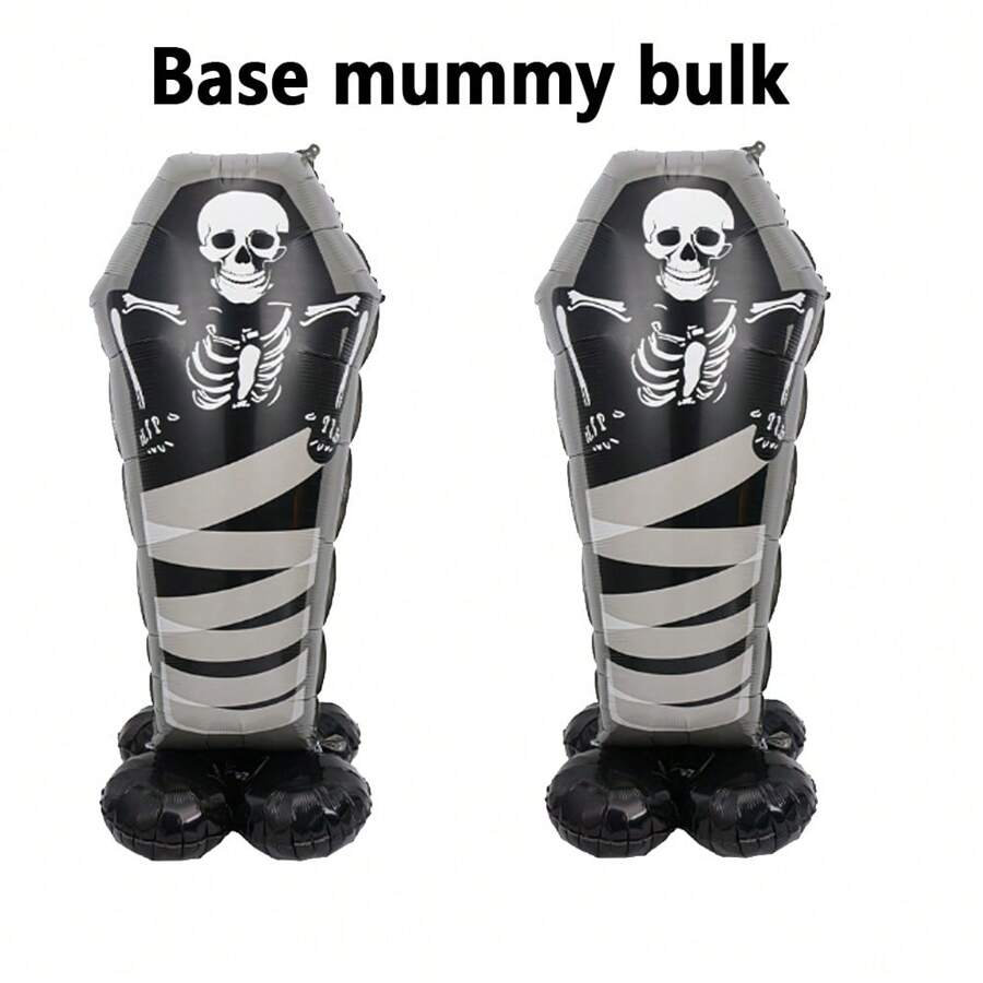 Halloween Base Standing Skeleton Coffin Bulk Balloon 2024 New 3D ...