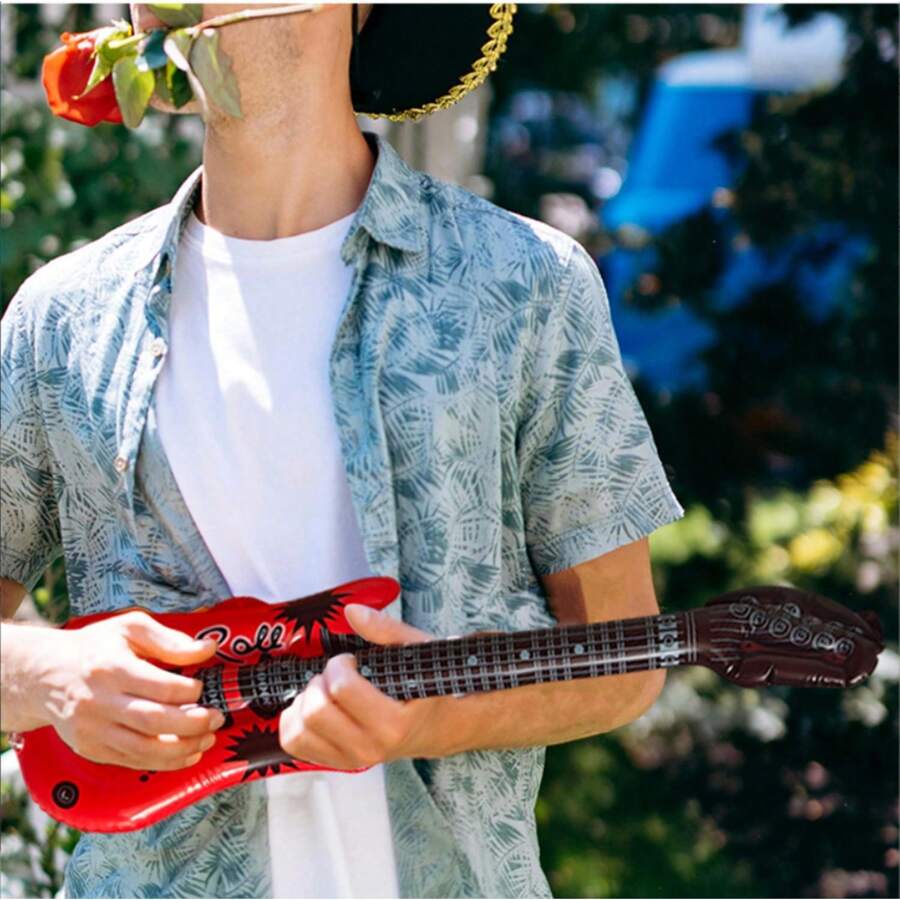 Inflatable Instruments Party Props Rock Star Toy Set Blow Up Guitars ...