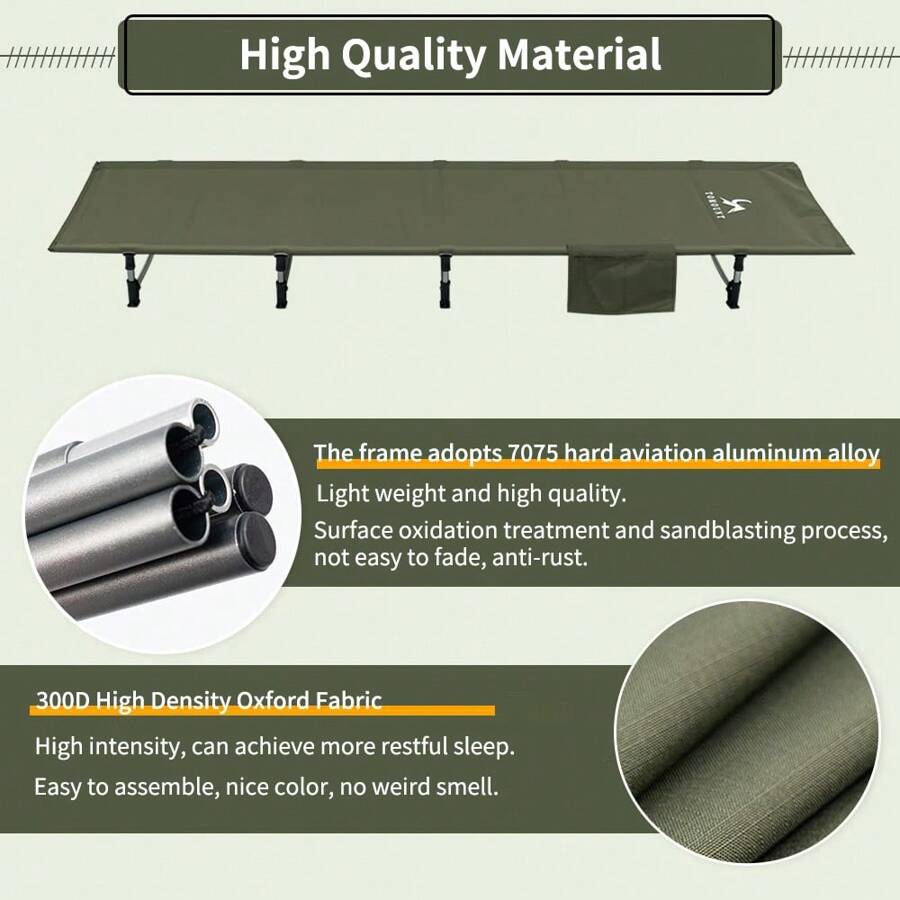 TOMOUNT Compact Camping Cot Backpacking Ultralight Folding Lightweight ...