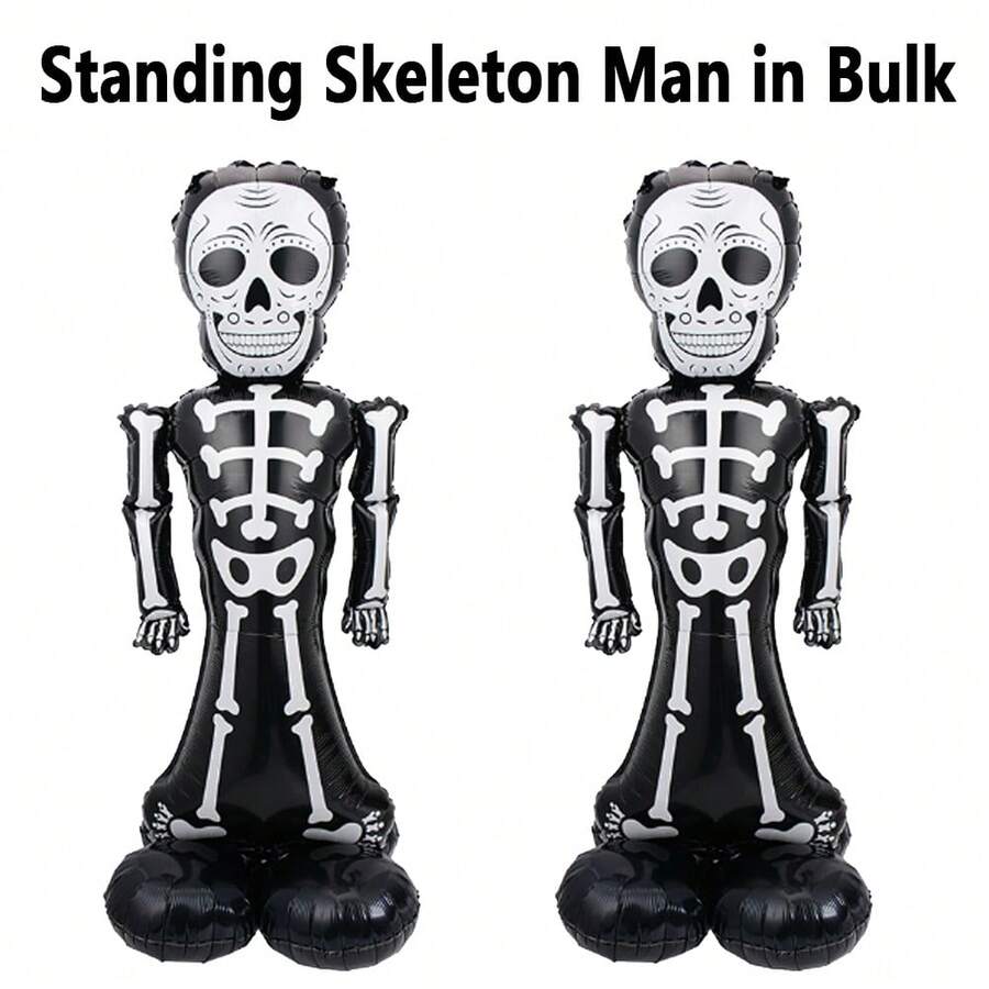 Halloween Base Standing Skeleton Man Bulk Balloon 2024 New 3D Cartoon ...
