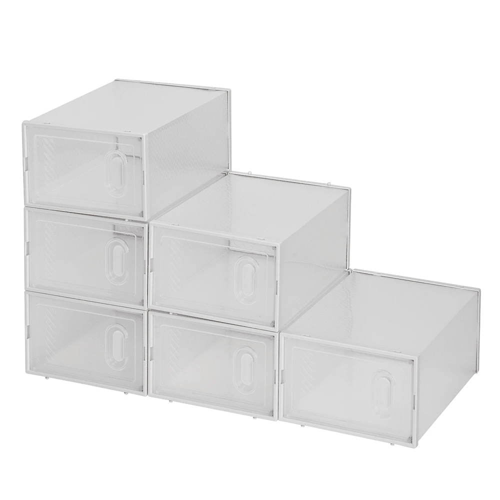 Shoe Storage Boxes, 6 Pack Clear Plastic Stackable - White | SHEIN USA