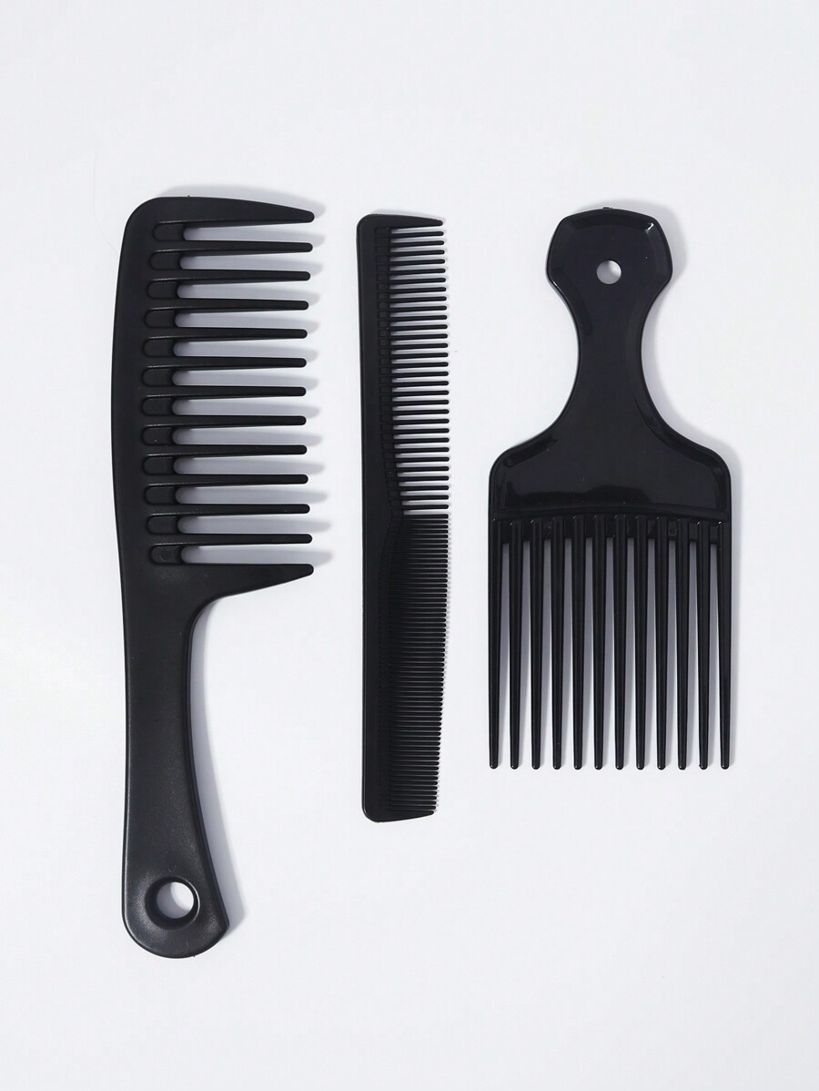 3-Piece Wide Toothed Comb Pick And Insert Comb Set, Pocket Fine Toothed ...