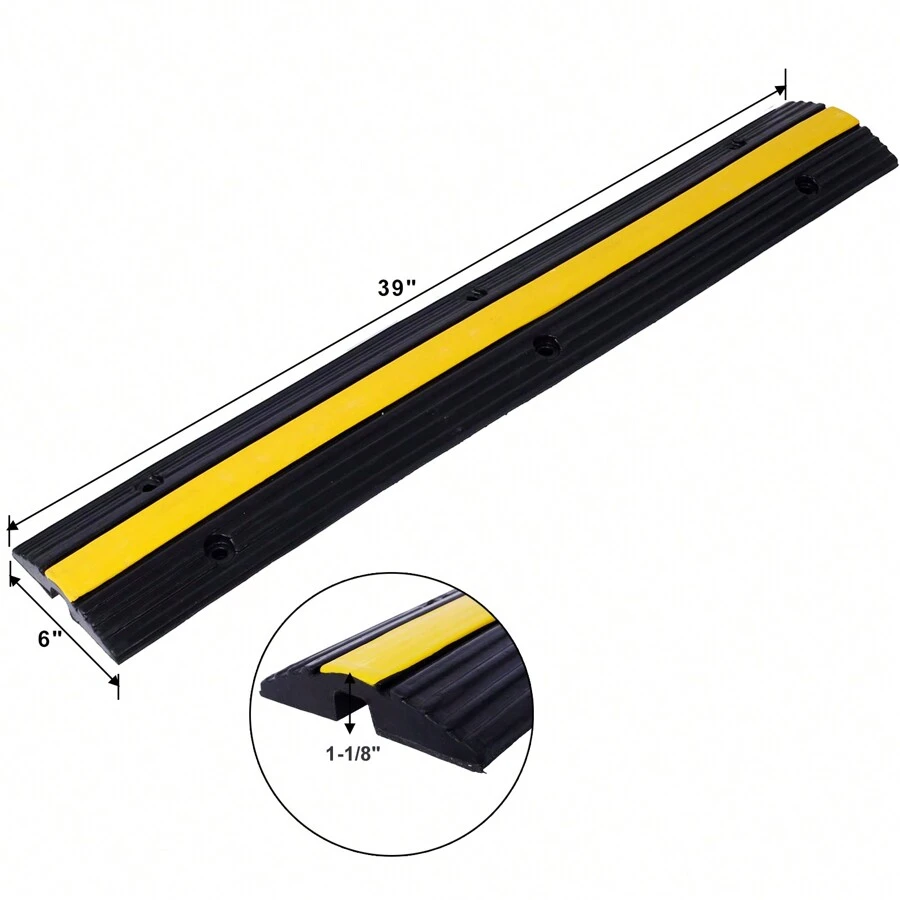 Cable Protector Ramp Rubber Speed Bumps 2 Pack Of 1 Channel 6600Lbs ...