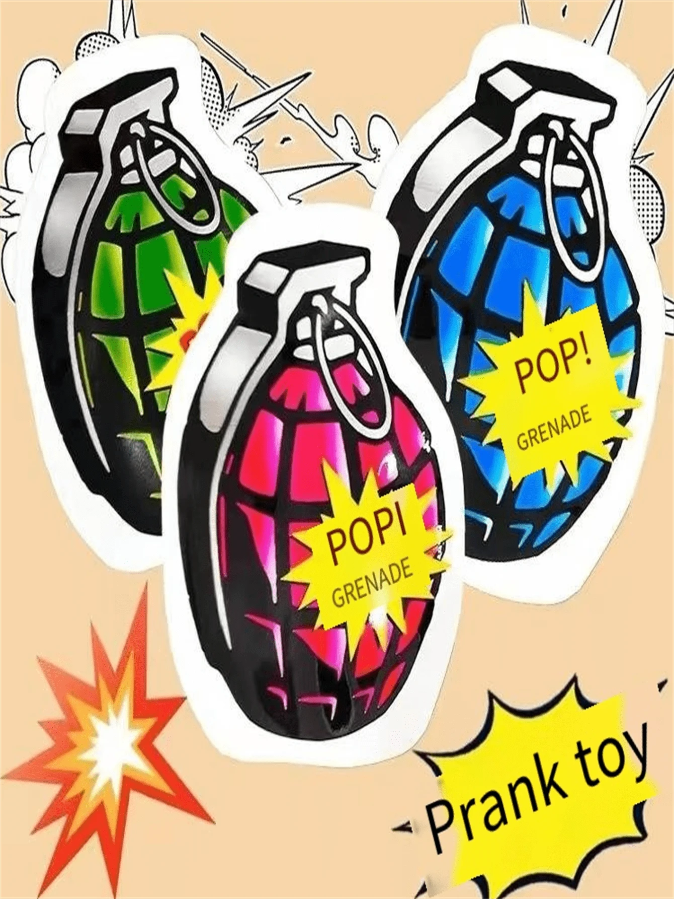 Holiday Fart Exploding Hand Grenade Toy, Novelty Simulated Hand Grenade ...
