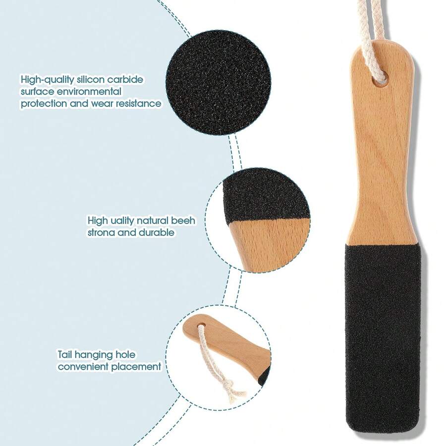 Lima per piedi in legno professionale per pedicure - rimuove talloni screpolati, pelle morta ...