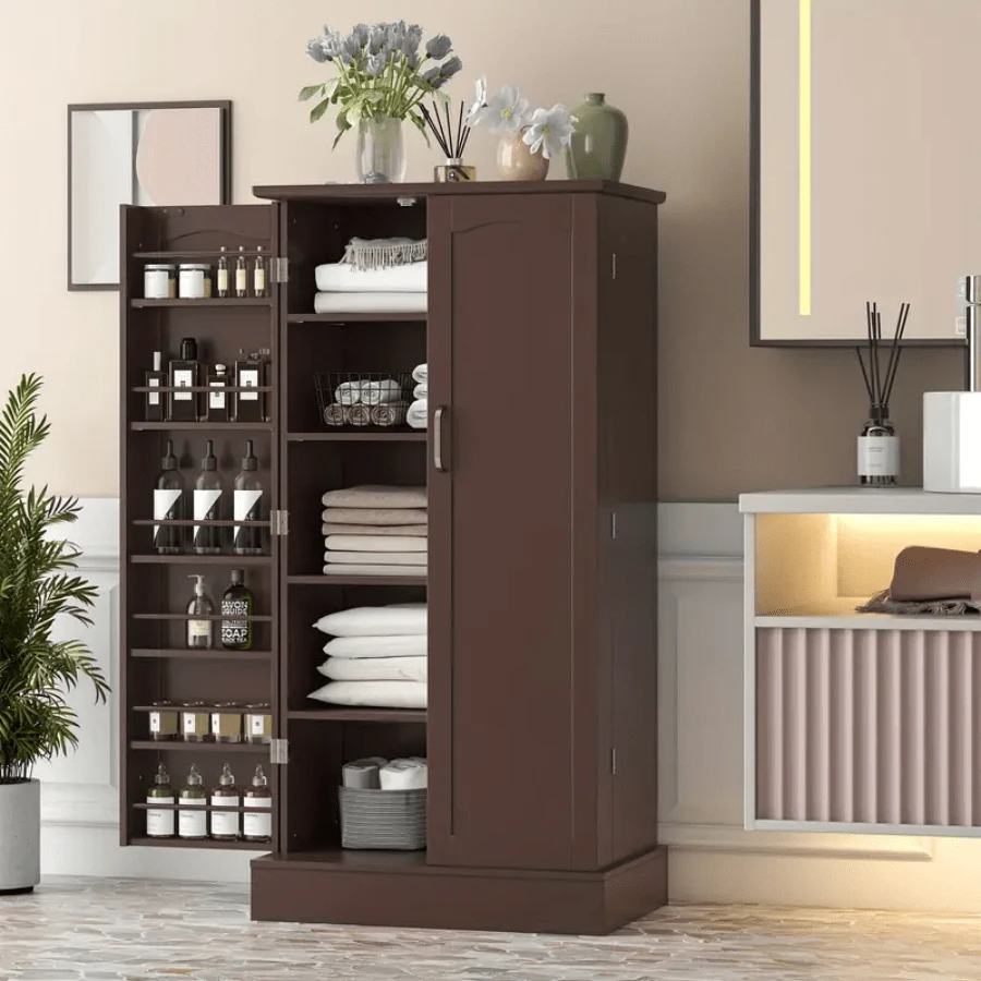 47-Inch Kitchen Pantry Storage Cabinet, Ample Freestanding Storage With ...