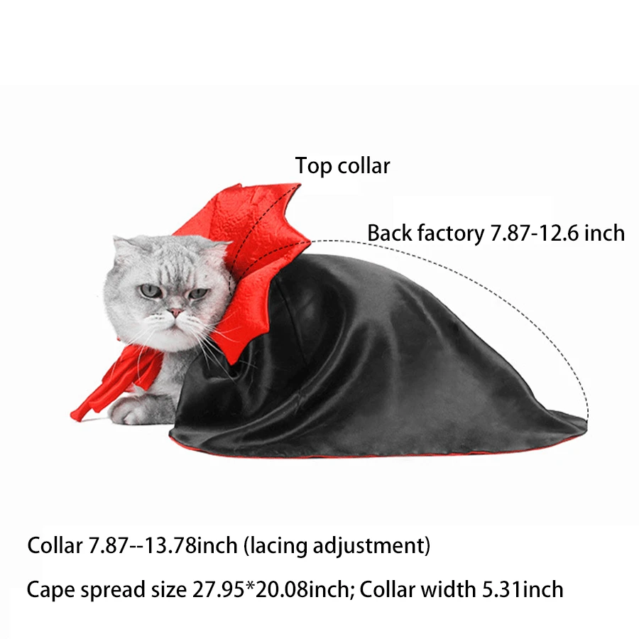 1pc Red & Black Pet Cloak Costume Set For Cats & Dogs. Wearing It Will ...