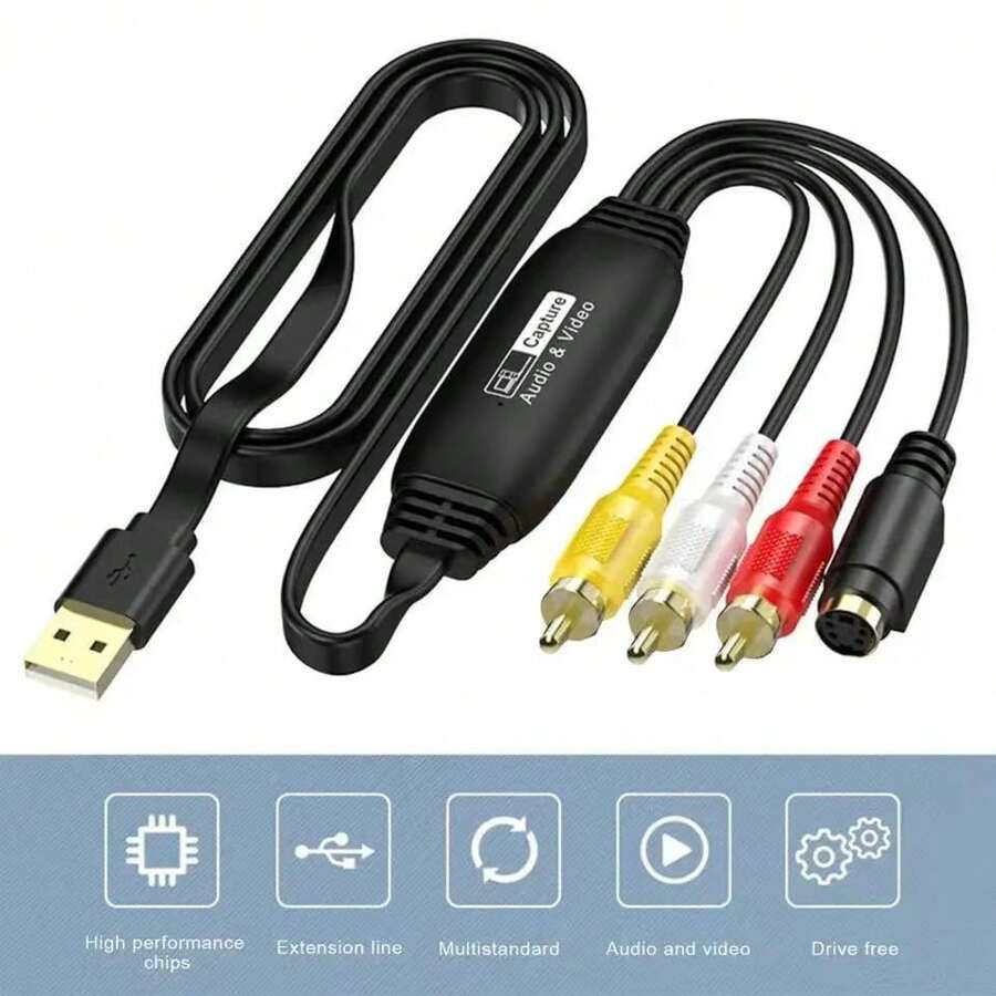 Convertidor USB de VHS a digital, captura de video y audio USB 2.0, tarjeta de captura sin ...