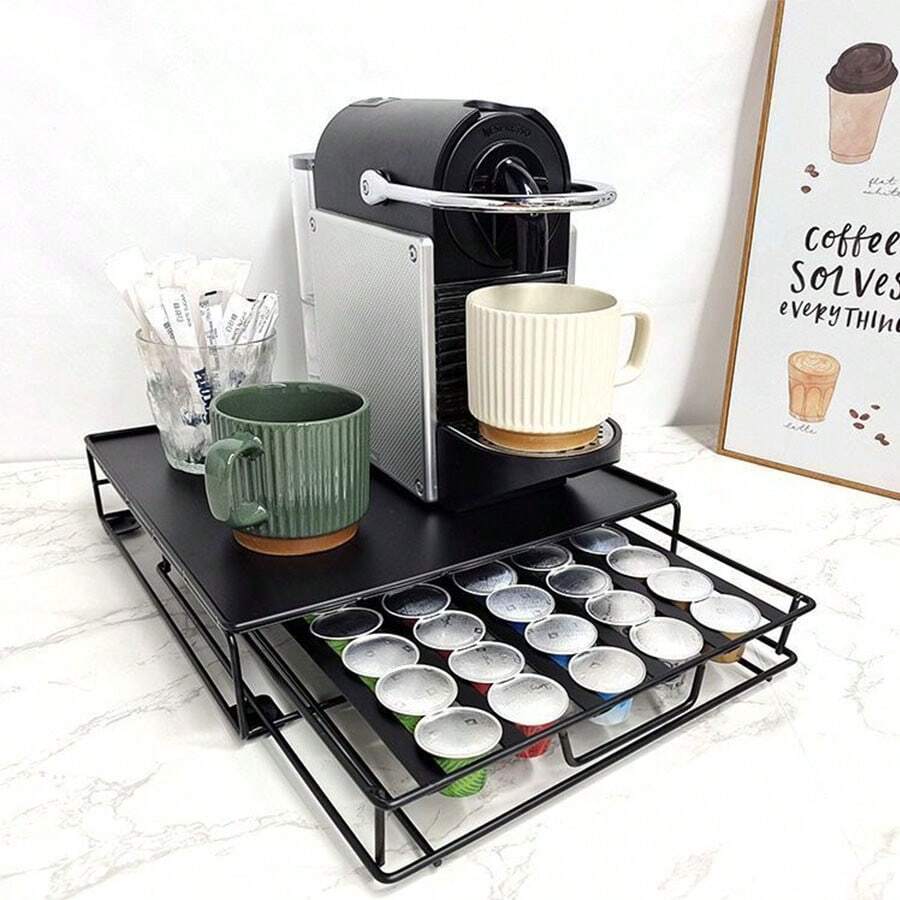 Capsule Storage Metal Coffee Rack Drawer Storage Box 40 Granule Desktop ...