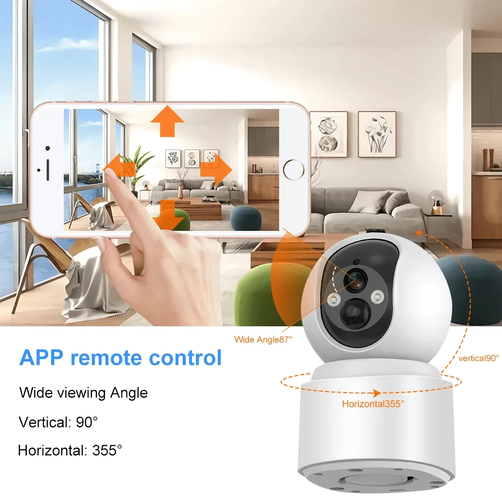 Caméra de sécurité intelligente V380 WiFi 4G IP PTZ avec détection de mouvement humain ...