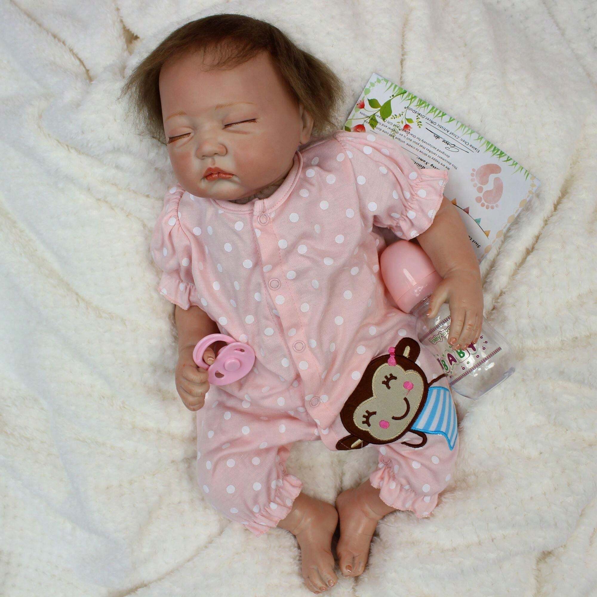 Bebê Reborn Dormindo de 20 Polegadas com Corpo de Pano Macio Feito à ...