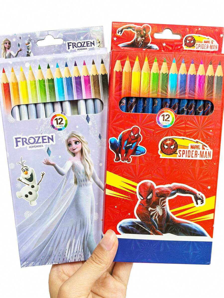 Disney Kleurpotloden Spider-Man Frozen Stationery Schilderset HB ...