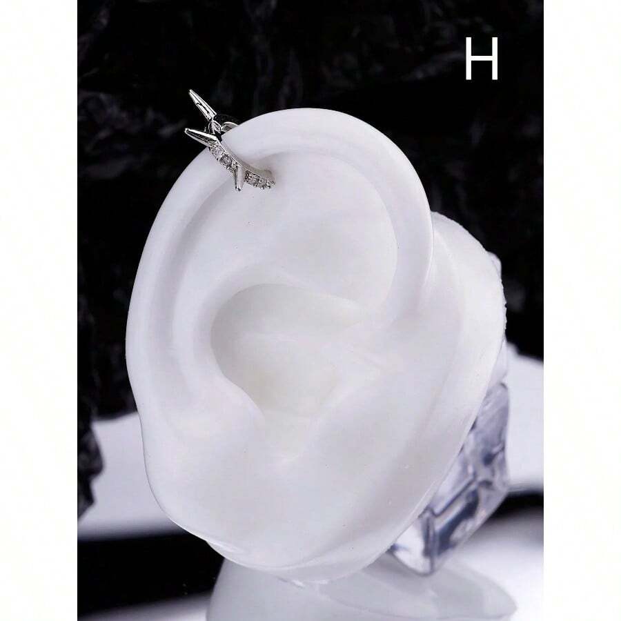 1pc Punk Diamond-Tipped Cone-Snake-Nose Ring Hinge Segment Ear ...