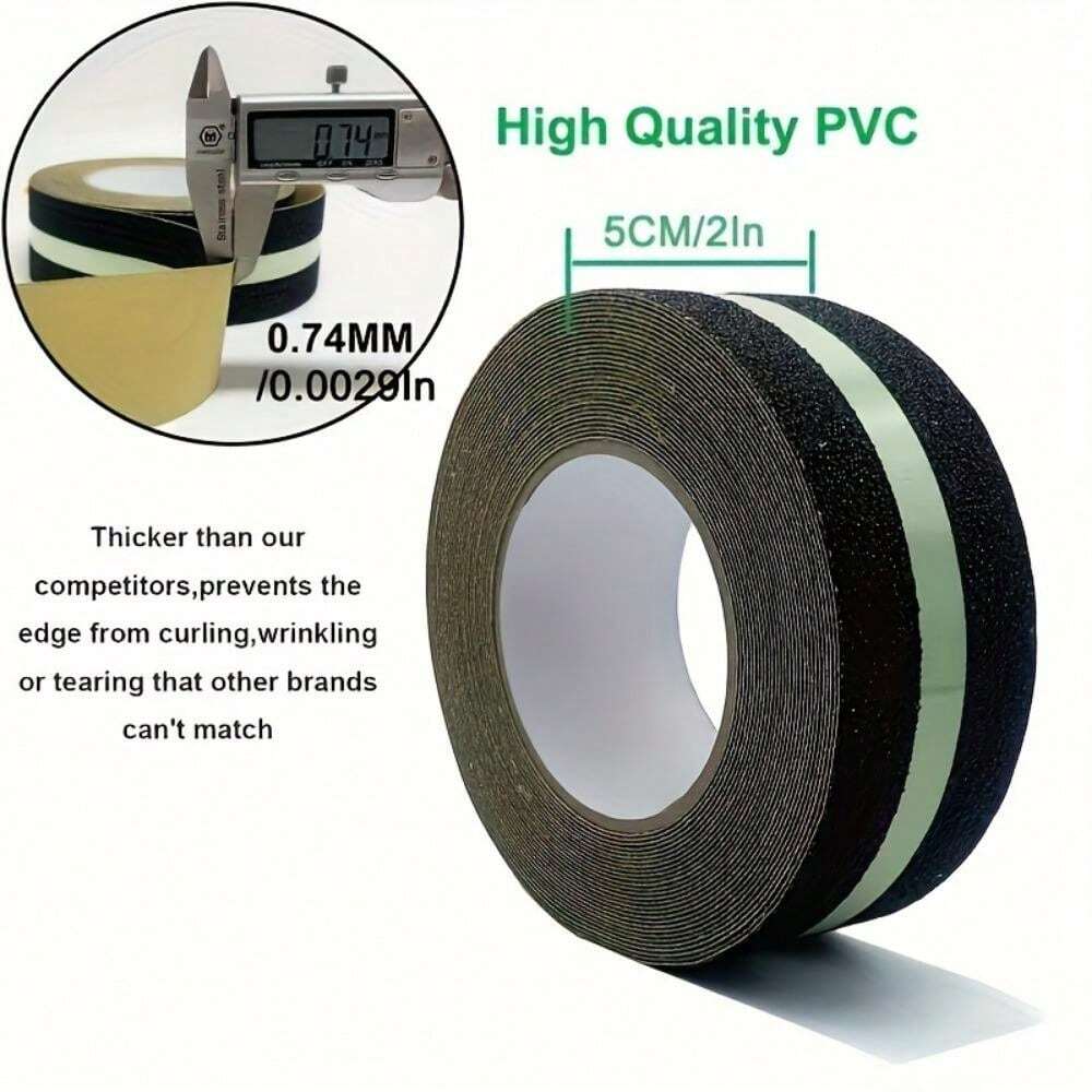 Cinta no deslizante que brilla en la oscuridad de 3M x 5CM, adhesivo de fricción duradero para ...