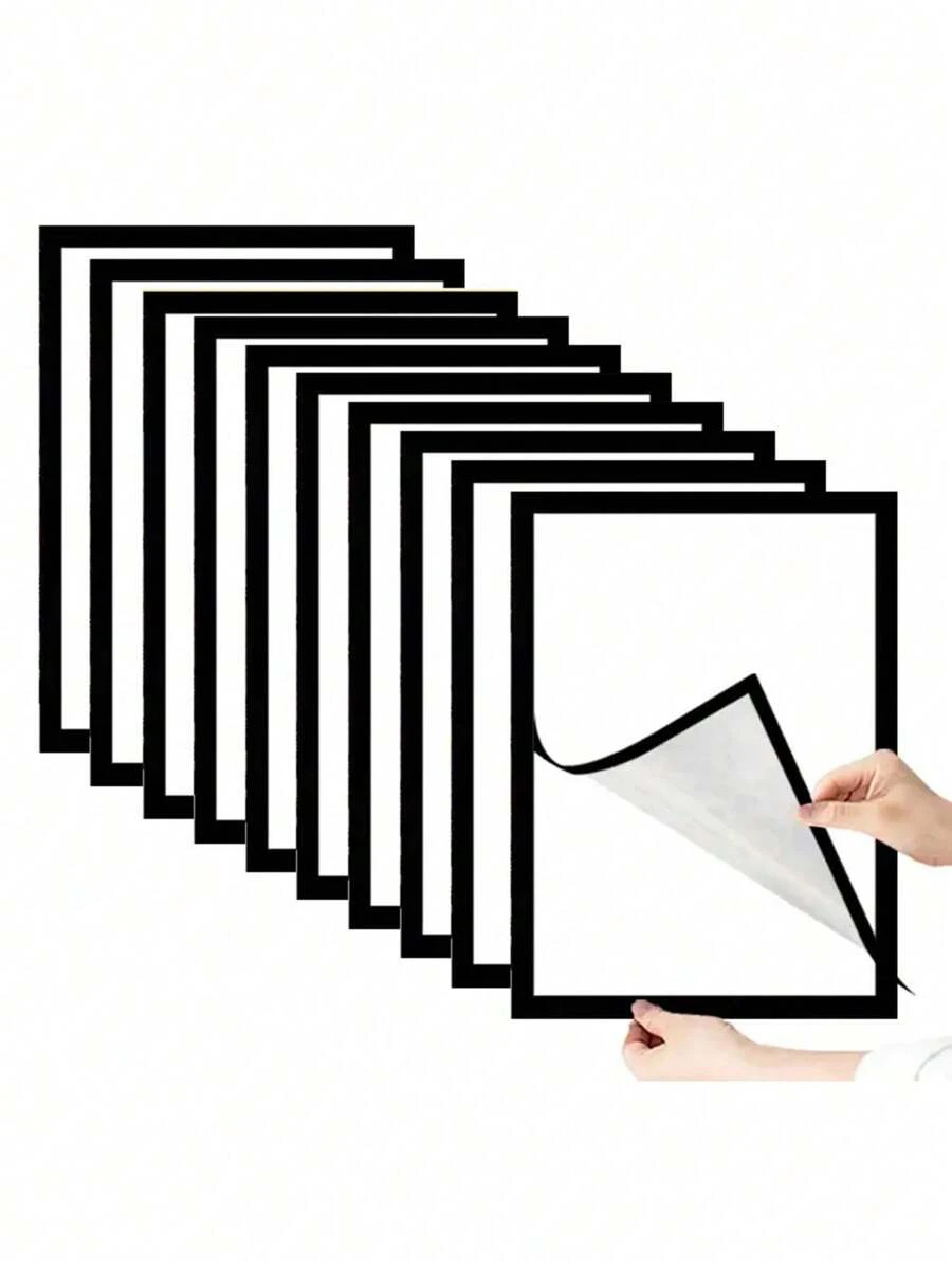 5pcs Magnetic Picture Frame A4 Poster Cover Photo Frame Reusable Golden ...