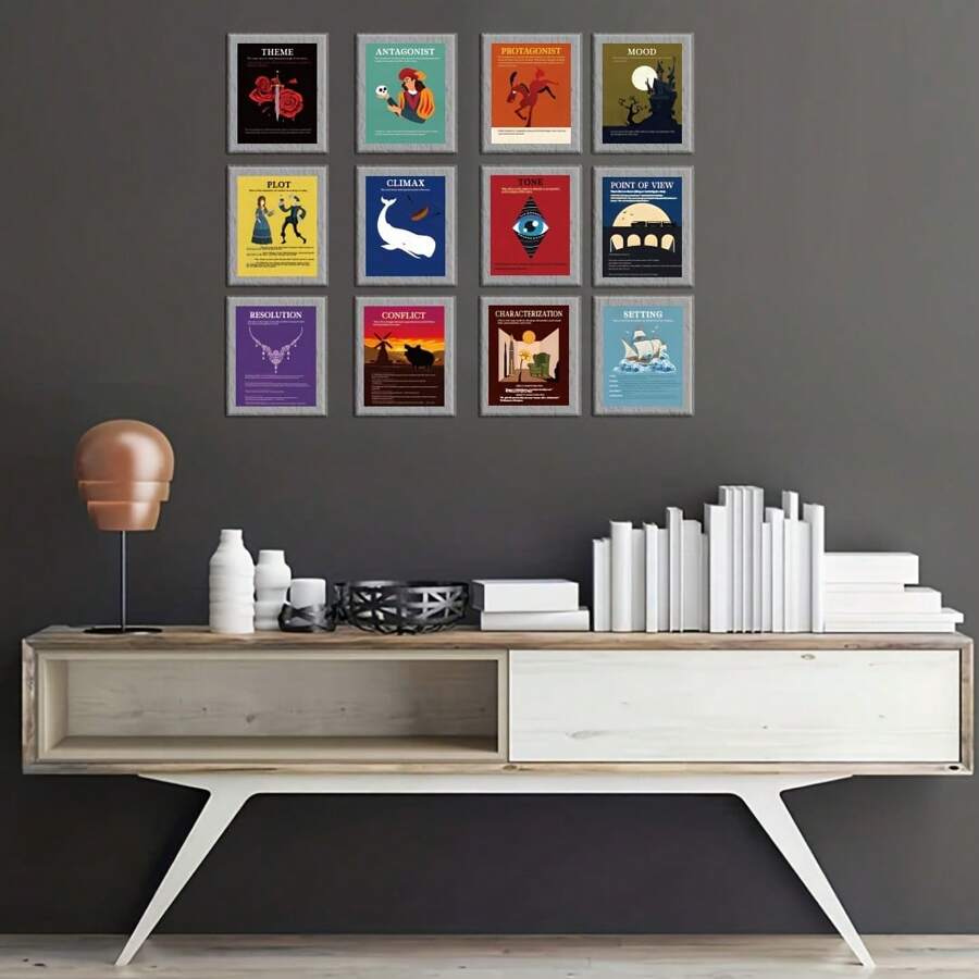 13 Pcs Literary Elements Posters English Language And Literature Poster ...