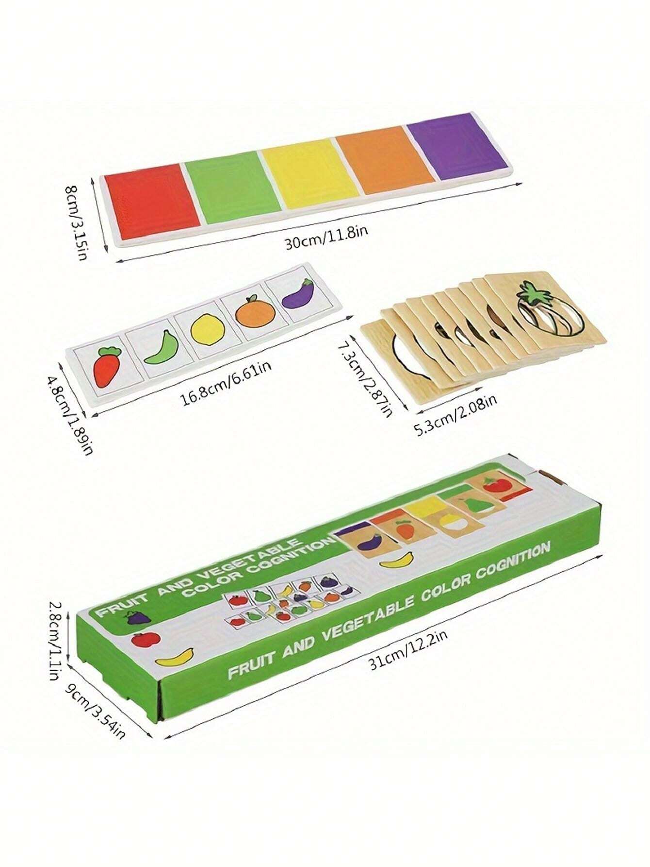 Juego de emparejamiento de frutas y verduras de madera - Juguete ...