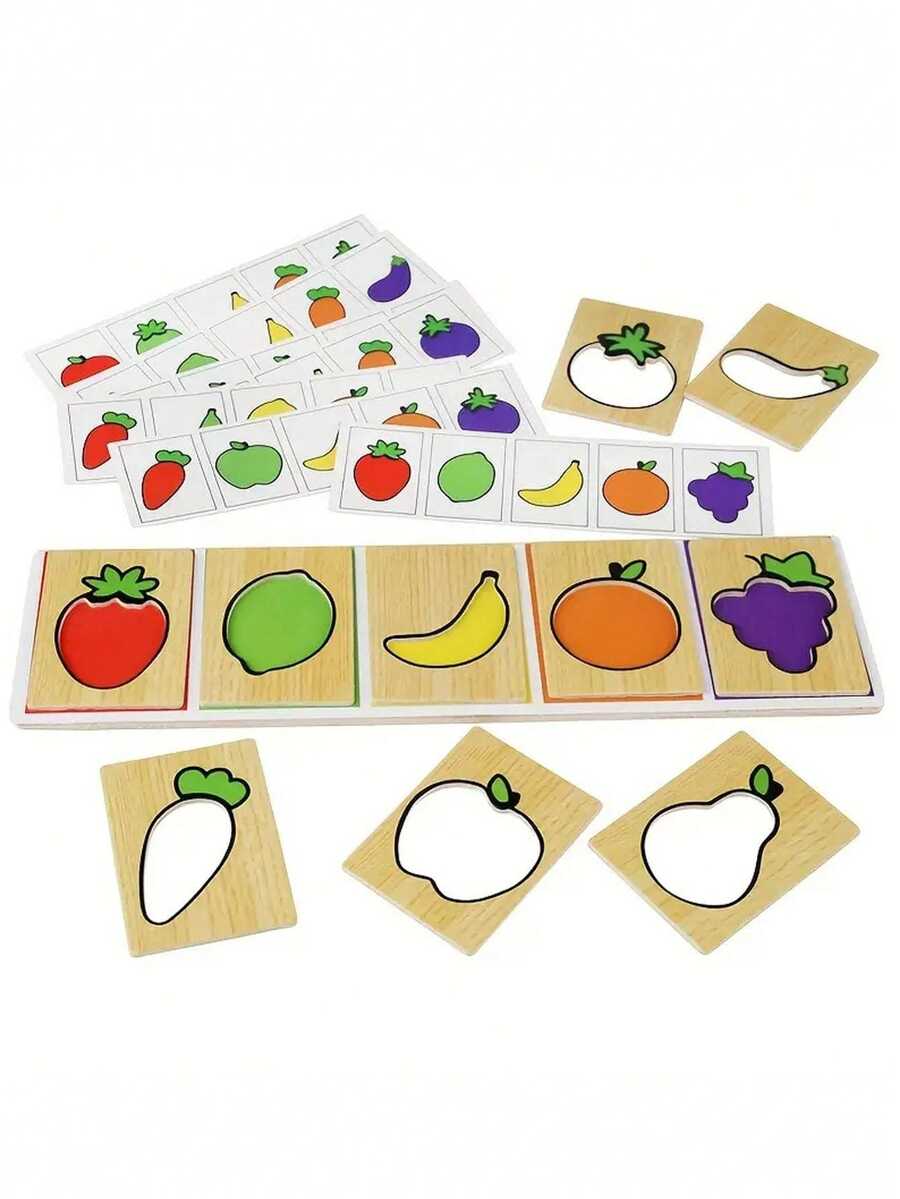 Wooden Fruit & Vegetable Color Matching Game - Educational Toys For ...