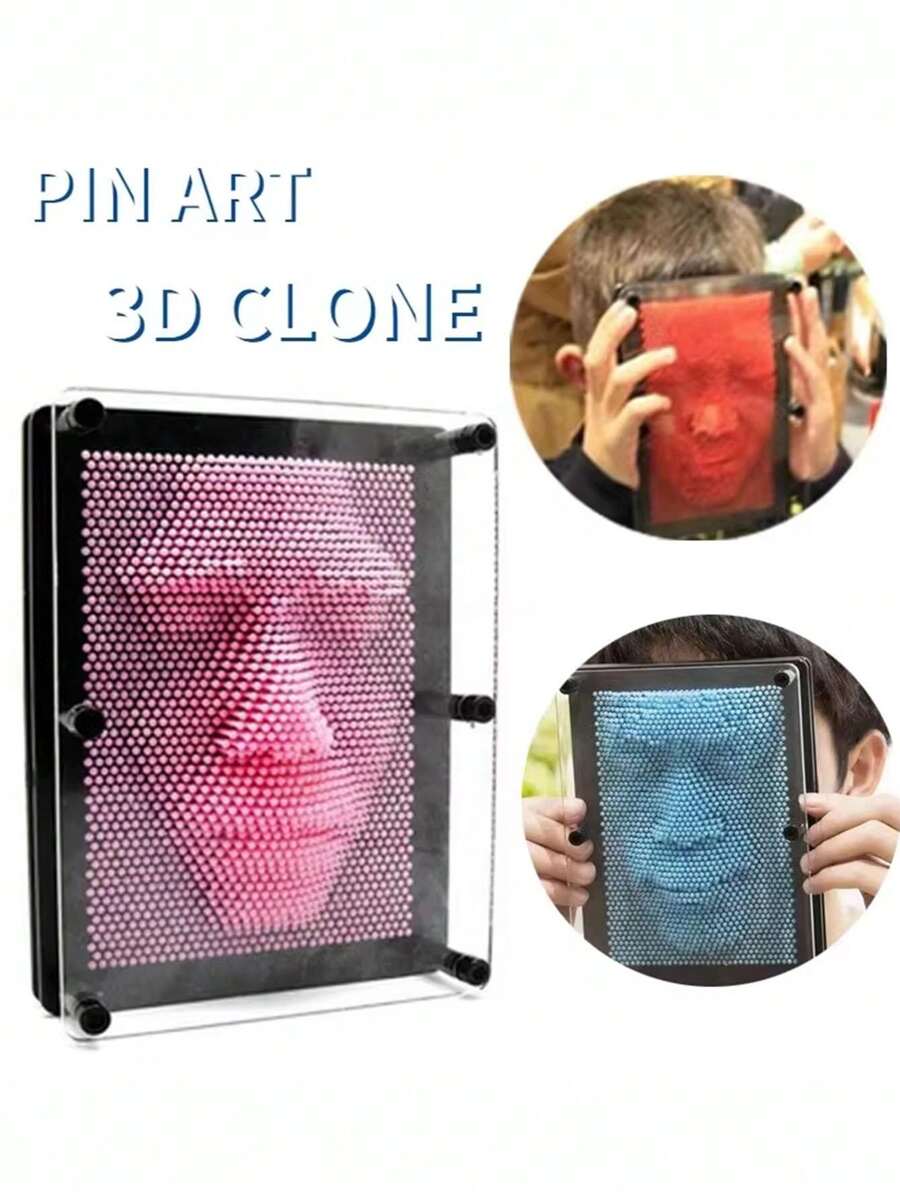 1 Piece 3D Colorful Plastic Pin Art Face Palm Model Stress Relieving ...