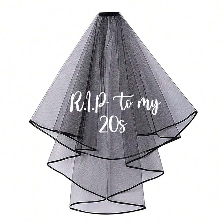 Velo negro personalizado Veinte Treinta Cuarenta Cincuenta Muerte a mis ...