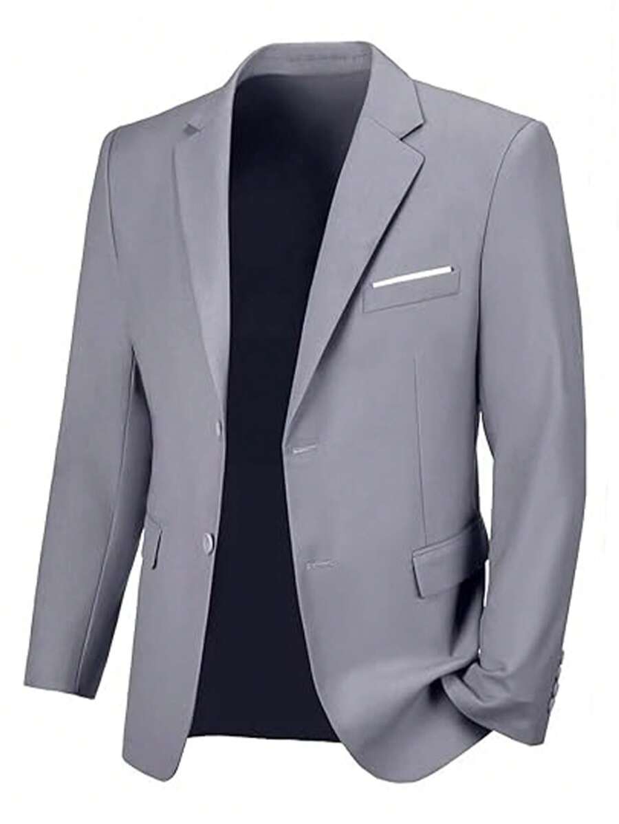 Men's Light Gray Suit Jacket, Fashionable & Slim Fit | SHEIN USA