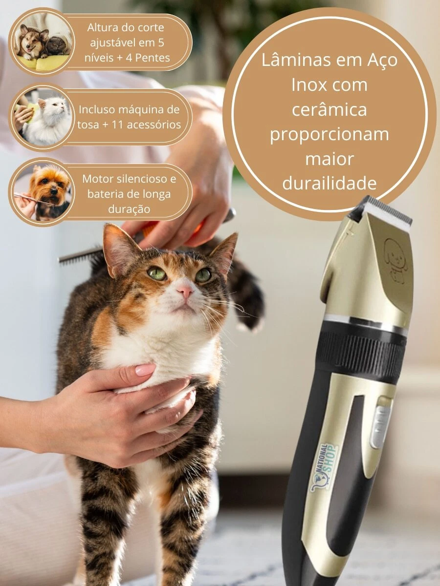 Professional Pet Grooming Machine Kit Rechargeable Cordless Bivolt ...