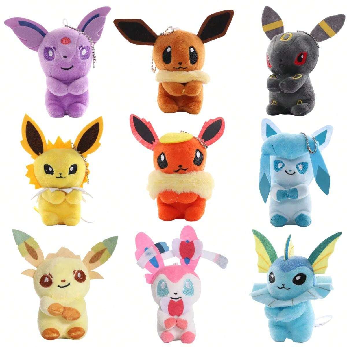 pokemon 9 Styles Pokemon Eevee Series Plush Pendant Dolls Pocket ...