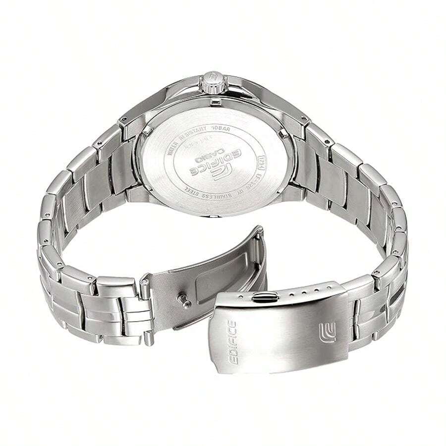 Casio Relógio masculino Casio Edifice analógico com mostrador prateado ...