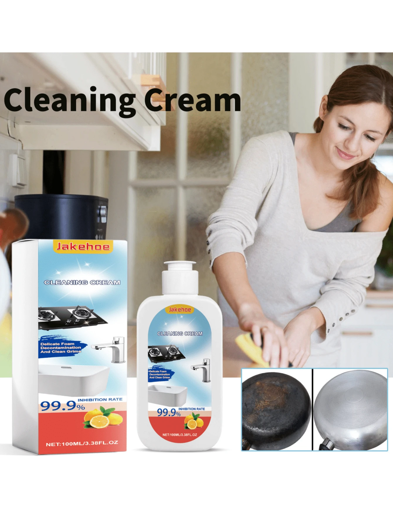 Jakehoe Multi-Surface Cleaning Cream, For Removing Grease And Stains On ...