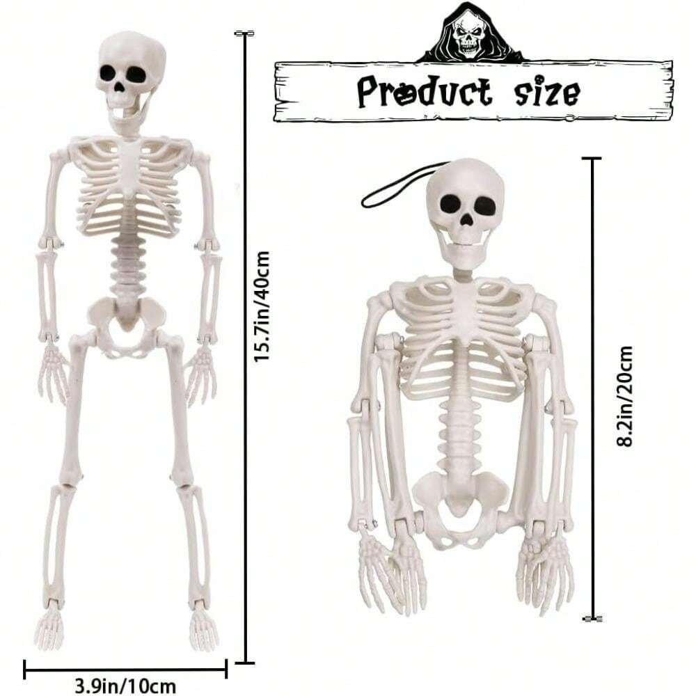 5 Packs Poseable Halloween Skeletons 16-Inch Full Body Poseable Jointed ...