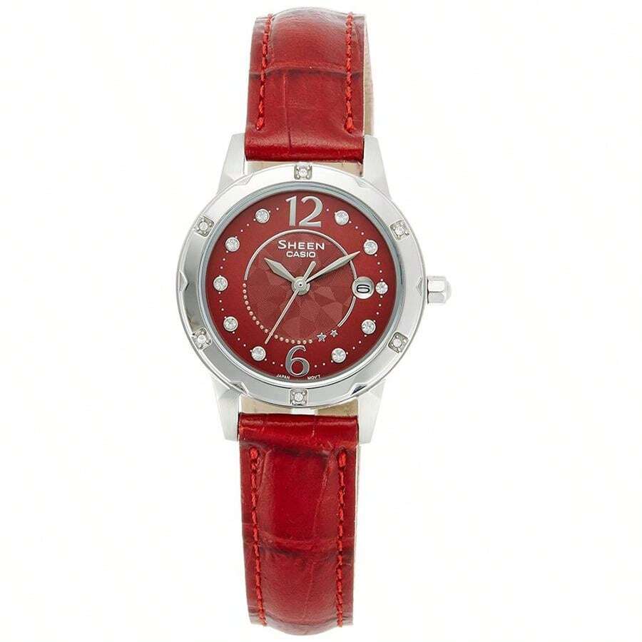 Casio Sheen Analog Red Dial Women Watch, SHE-4021L-4ADF | SHEIN UK