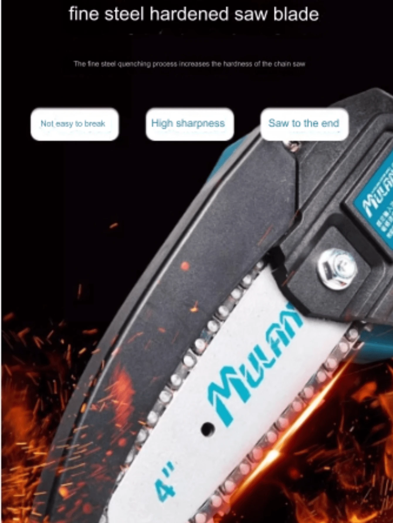 Mini Motosserra de 4 Polegadas com 1 Bateria, Motosserra Elétrica Sem ...