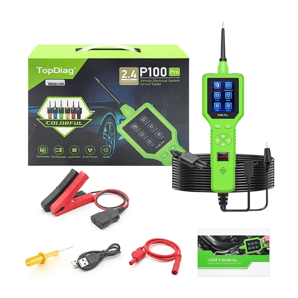 TopDiag P100 Pro แบบวงจรรถยนต์ 9-30V เครื่องทดสอบวงจร 12V 24V ชุด ...