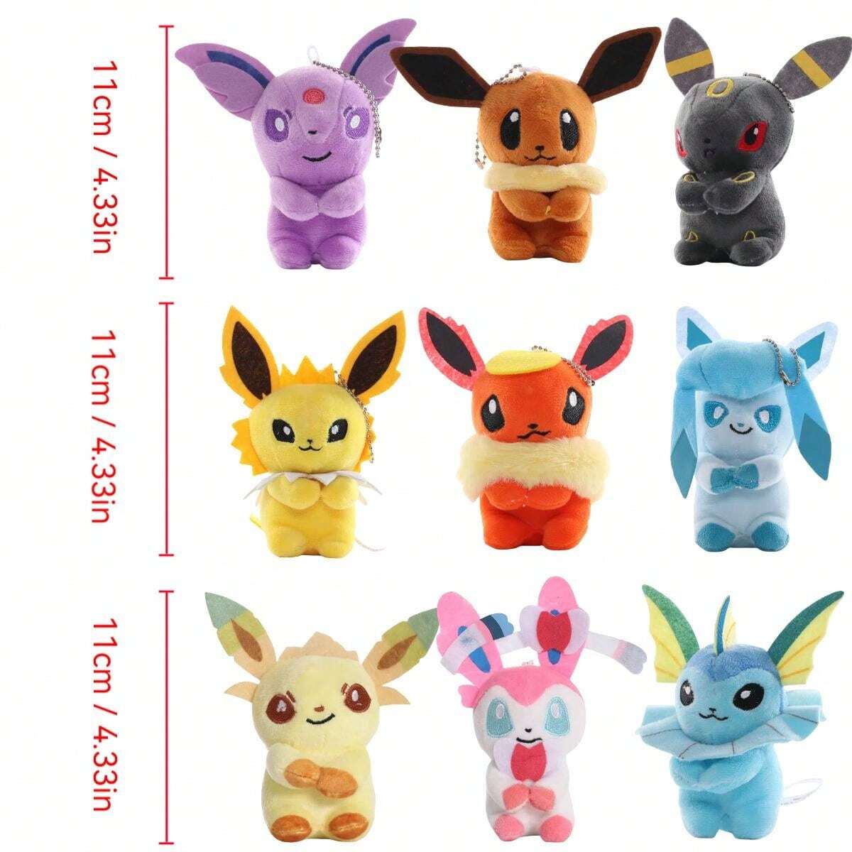 pokemon 9 Styles Pokemon Eevee Series Plush Pendant Dolls Pocket ...