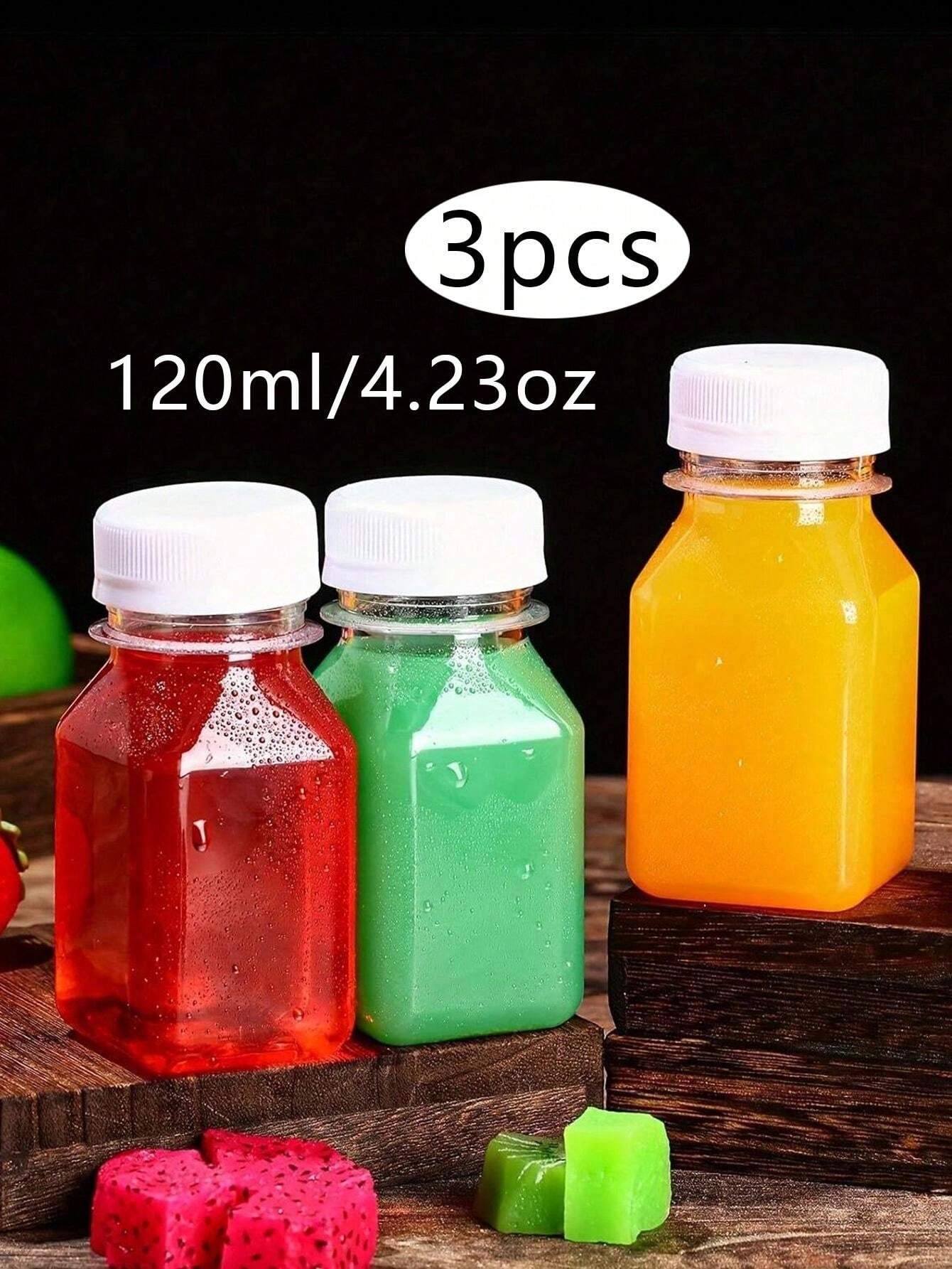 3pcs Mini Plastic Juice Bottles With Caps, Reusable Drink Bottles ...