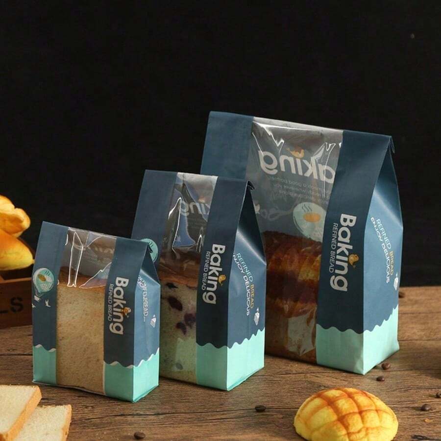 أكياس خبز من الورق الكرافت مقاومة للماء وللزيت مع نافذة شفافة لتغليف ...