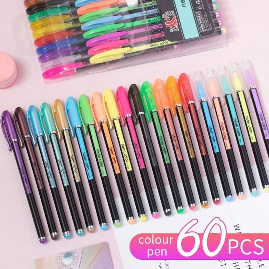 Flash Pen Color Marking Pen Set Fluorescent Pen 1.0 Neutral Pen Color ...