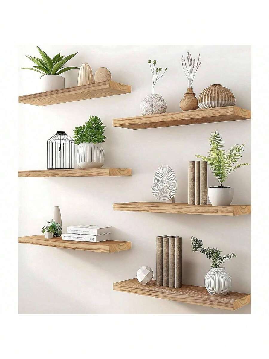 48 Inch Wood Floating Shelves For Wall, Wooden Wall Shelves For Bedroom ...