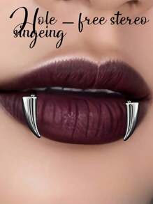 2pcs/4pcs Per Set Gothic Dark Style Vampire Fang Lip Ring, Stainless ...