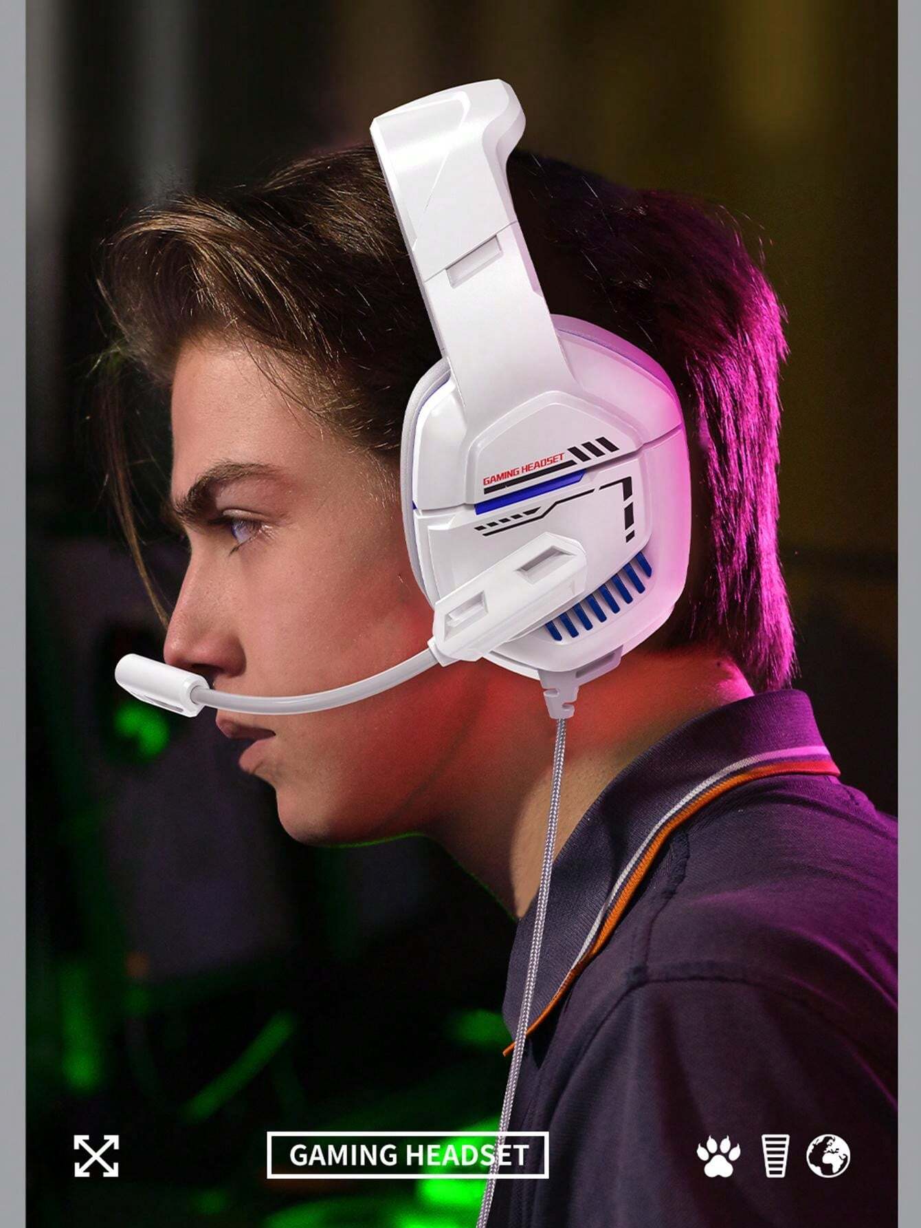 Casque de jeu stéréo filaire GX50 avec microphone, graves puissants ...