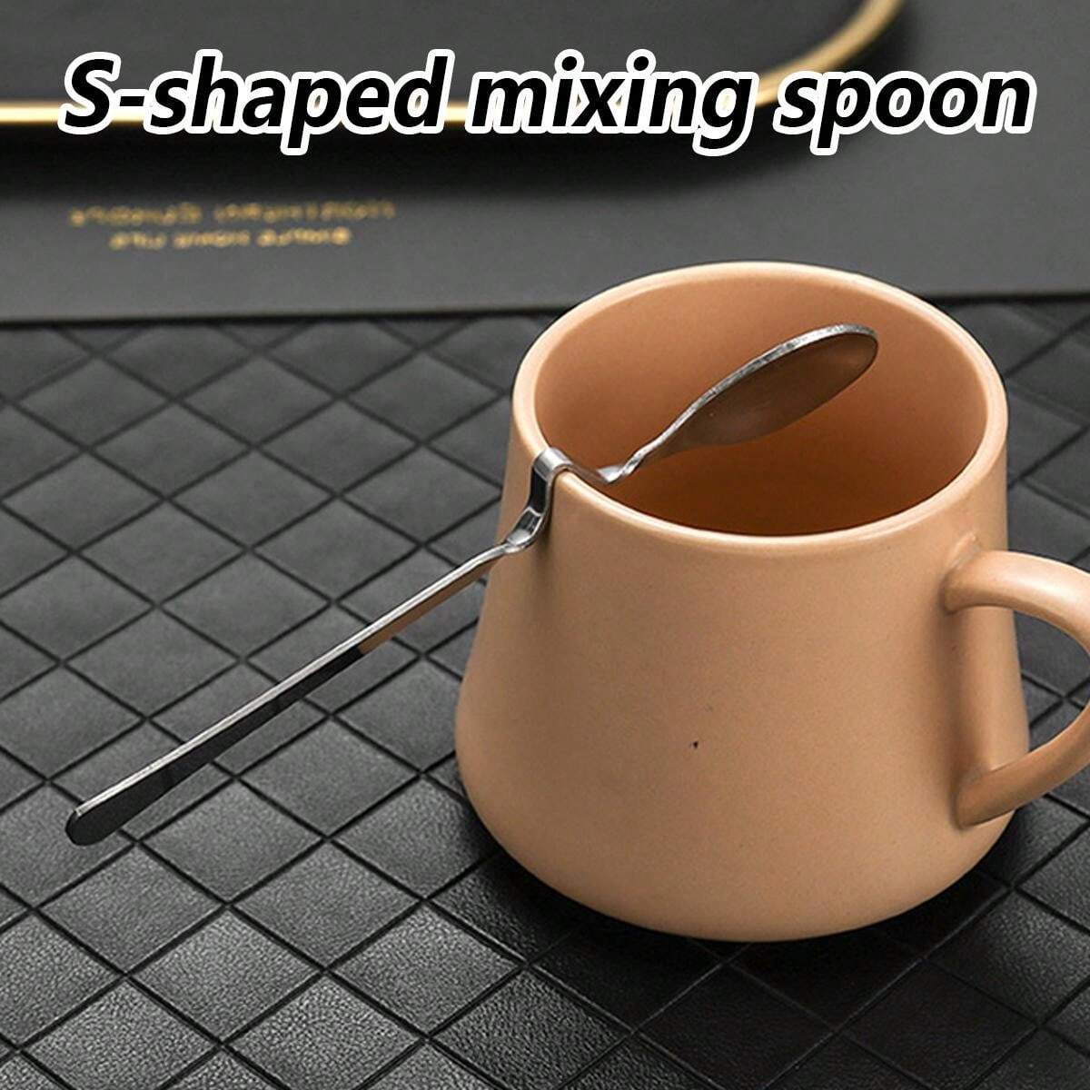 Colher de Aço Inoxidável 304 para Mexer Café com Formato Criativo em S ...