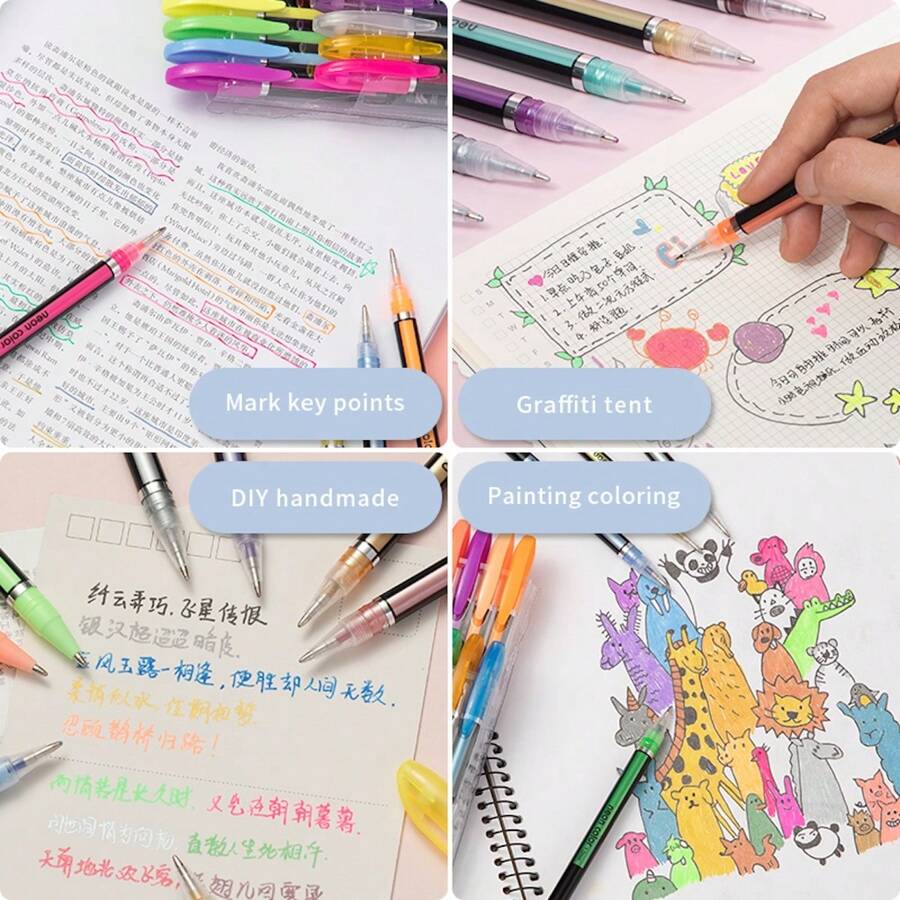 Flash Pen Color Marking Pen Set Fluorescent Pen 1.0 Neutral Pen Color ...