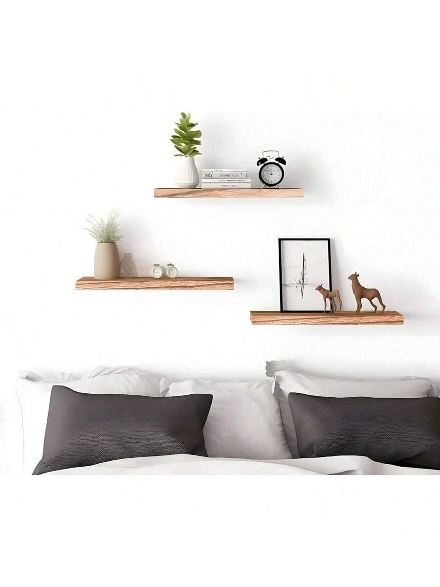 48 Inch Wood Floating Shelves For Wall, Wooden Wall Shelves For Bedroom ...