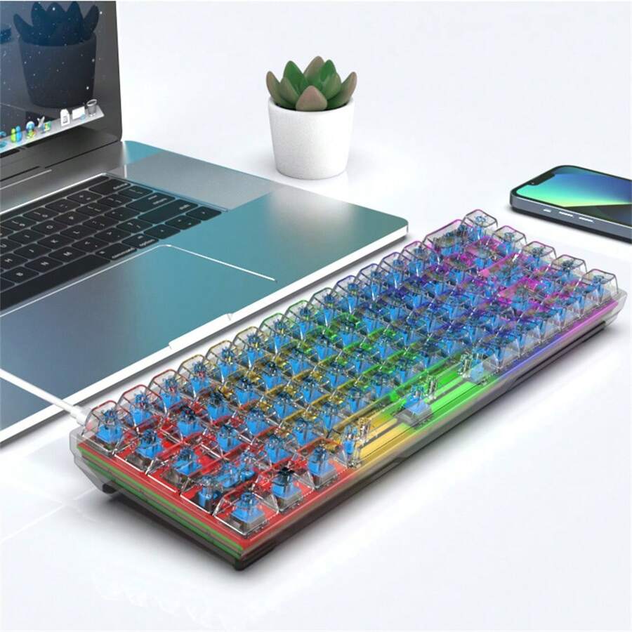68 Button Wired Transparent MechanicalGaming Keyboard, Key-Line ...