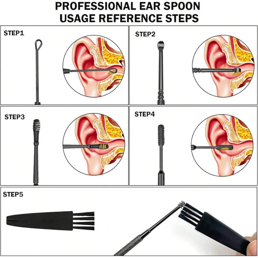 6-Piece Ear Wax Removal Kit, Professional Ear Wax Removal Tool With Two ...