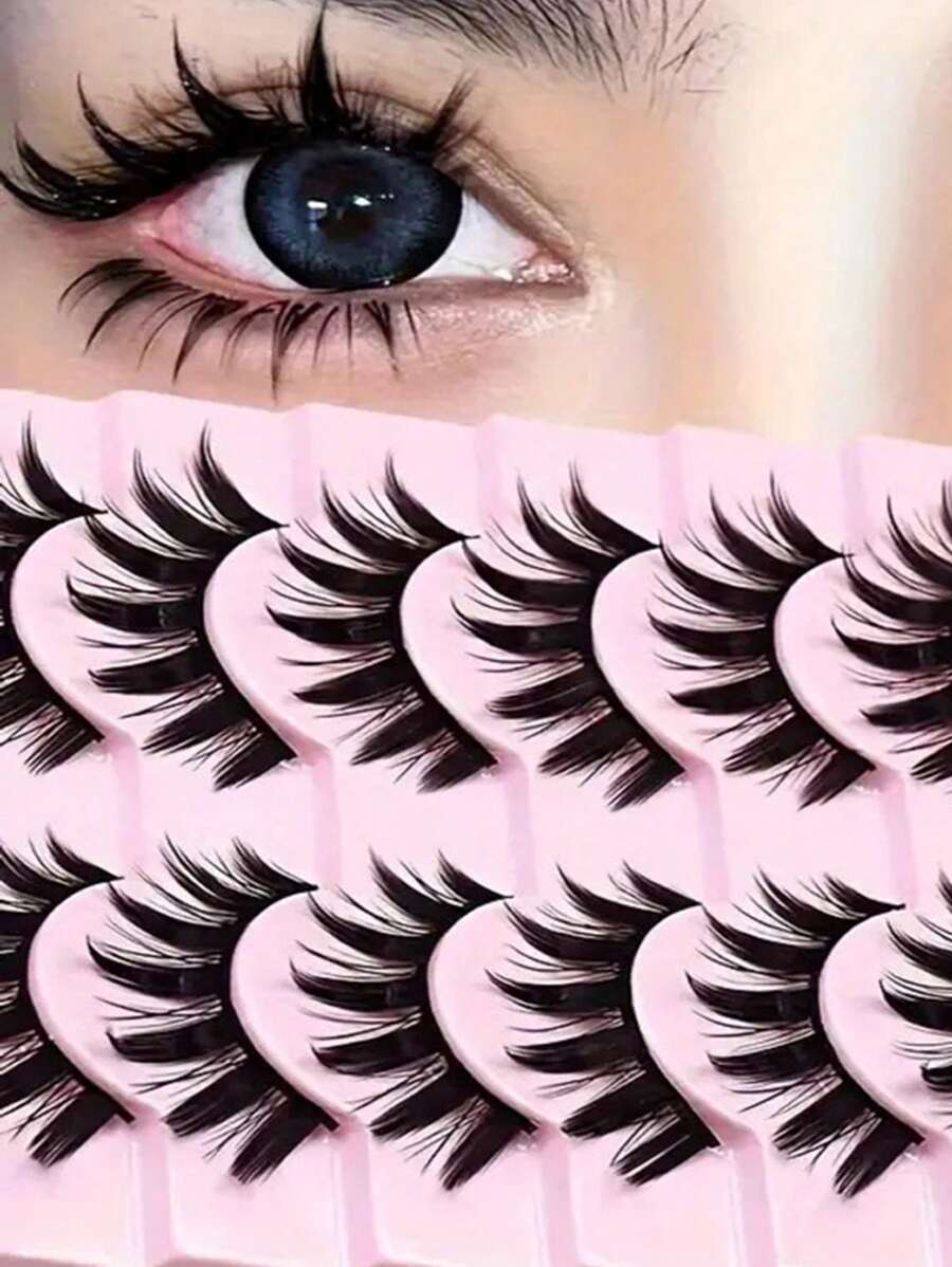 10 Pairs Halloween False Eyelashes Ultra-Fluffy Little Devil False ...