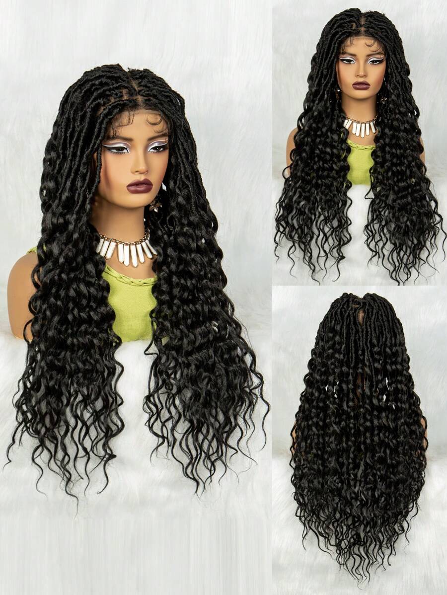 M MALAIKA Bohemian Braided Wigs Boho Box Braid Wigs Knotless Goddess ...