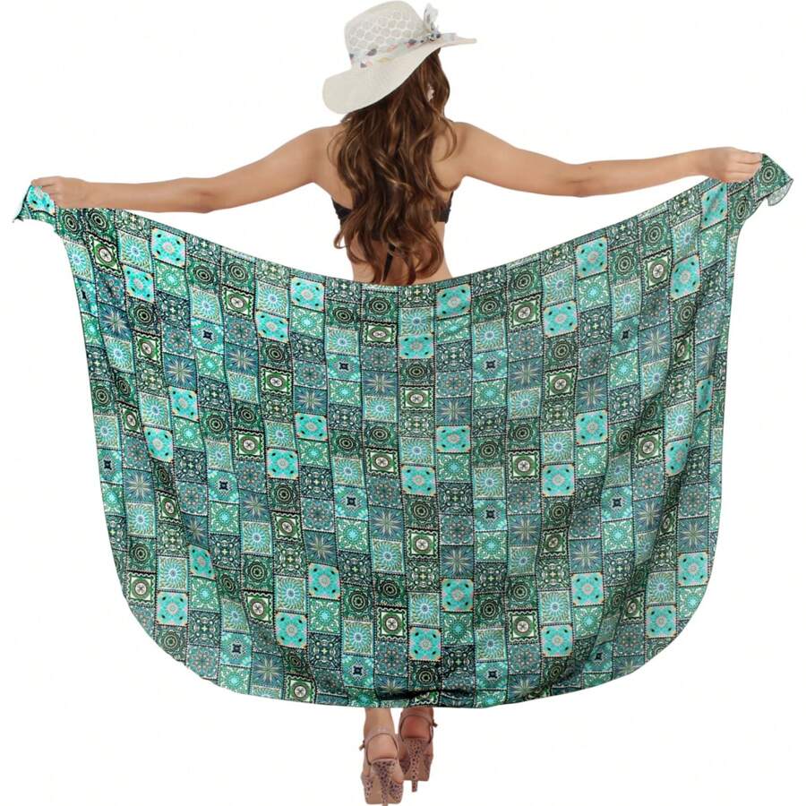 La Leela Womens Summer Pareos Beach Long Swim Cover Ups Beachwear Sarong Bikinis Vacation